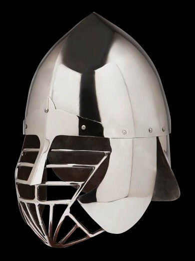 Conical SCA helmet with the grid and full protection of the neck