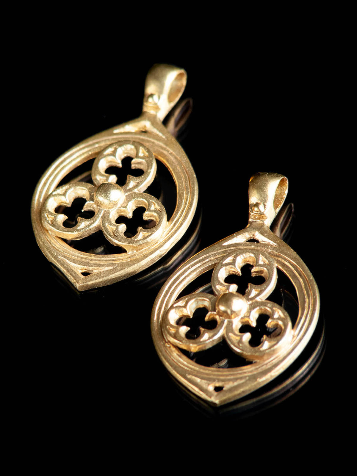 Medieval bronze girdle pendant in Gothic style, XIV-XV centuries 1 in stock