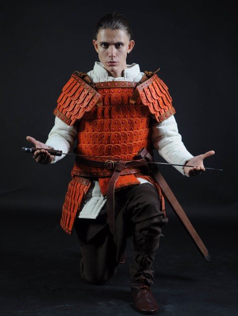 Leather lamellar armor