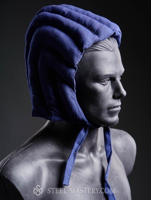 Medieval padded arming cap