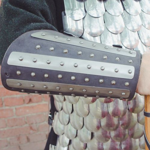 Brigandine arm armour — splinted arms' protection for sale | Steel Mastery